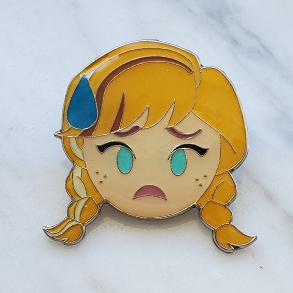 Disney | Jewelry | Princess Anna From Frozen Nervous Emoji Disney Pin ...